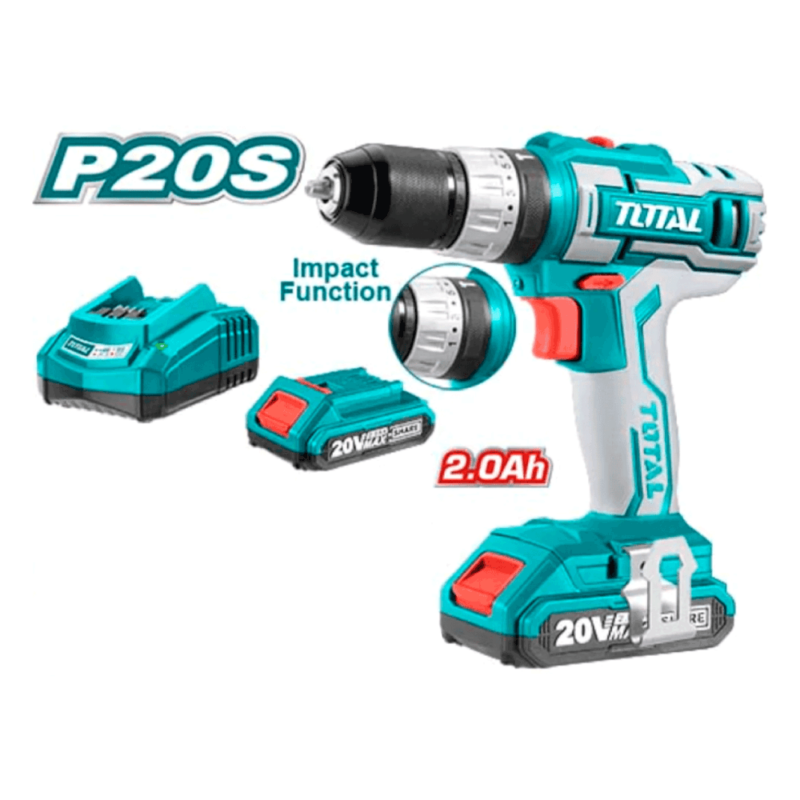 Taladro Atornillador 20V Percutor 3/8" TIDLI2002 TOTAL - Soldametal